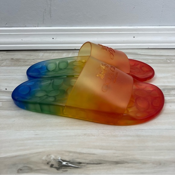 Coach | Shoes | Coach Ulyssa Colorful Gradient Slide Sandals | Poshmark